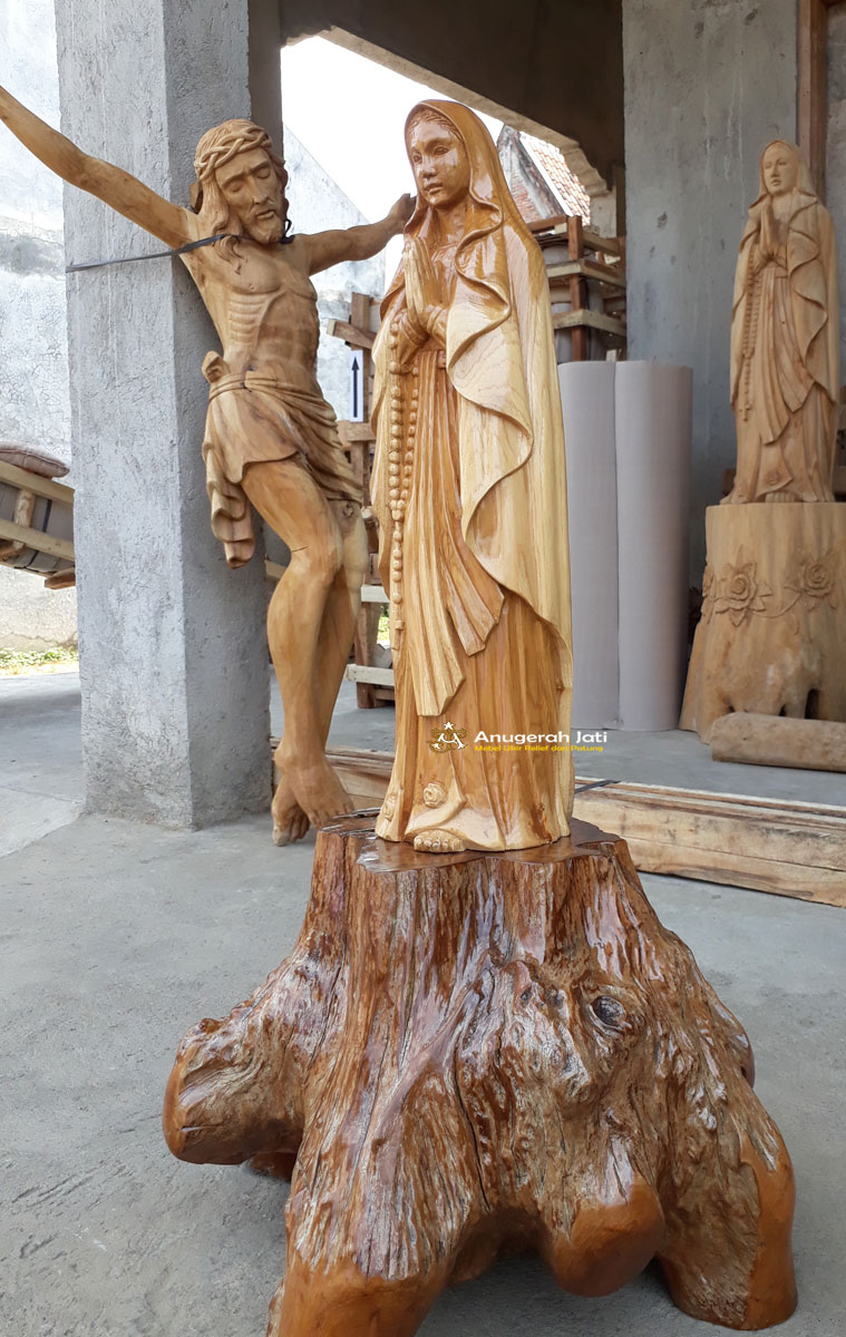 Patung Bunda Maria Kayu Jati - Anugerah Jati Furniture