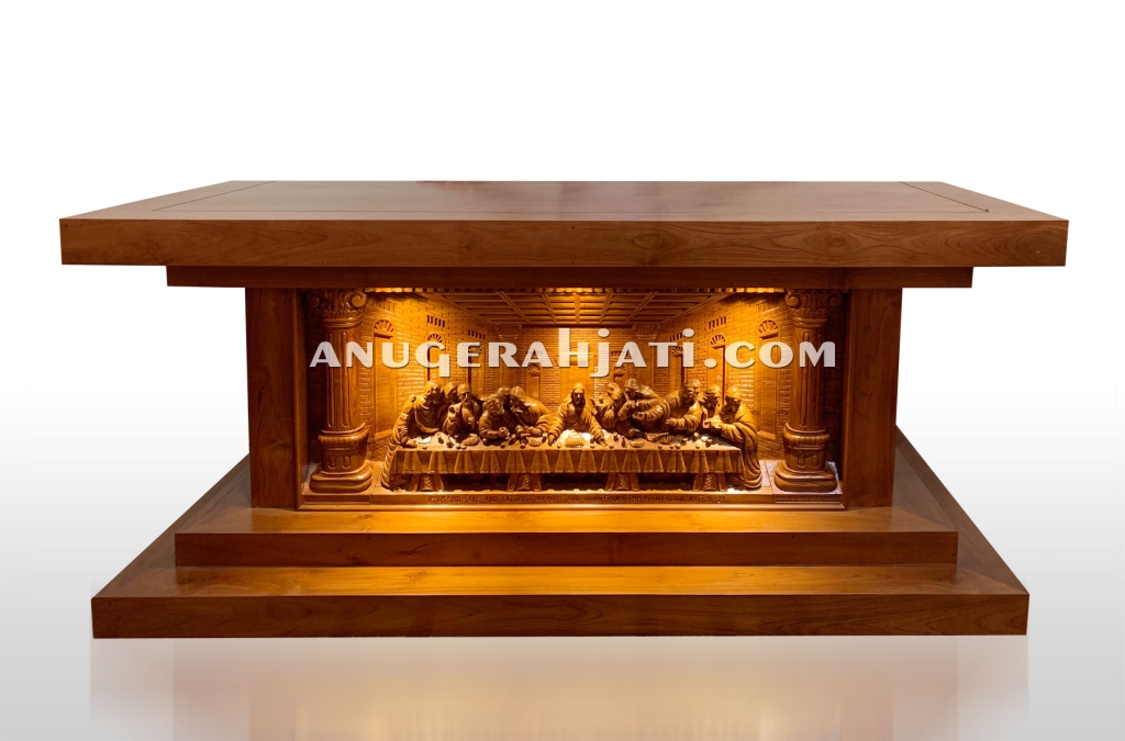 Meja Altar Gereja Minimalis 250cm - Anugerah Jati Furniture